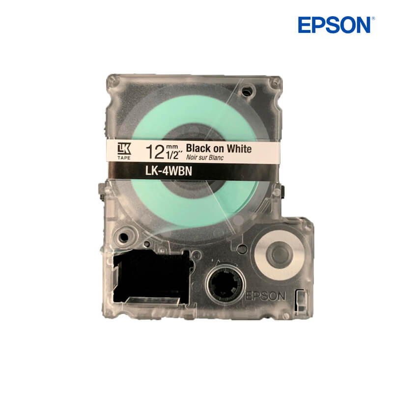 Cinta Epson LK-4WBN Negro sobre Blanco - LYM DIGITAL