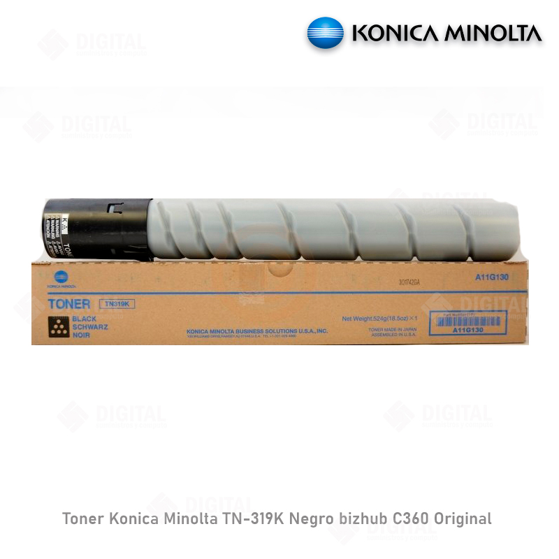 Toner Konica Minolta TN-319K Negro bizhub C360 Original - LYM DIGITAL