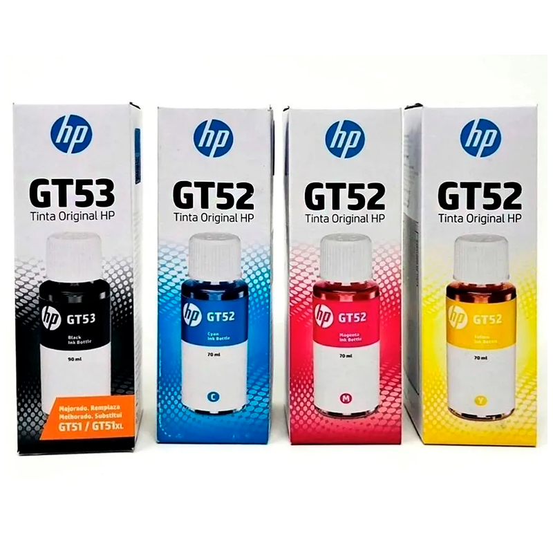 Pack Tinta HP Gt52 Gt53 Negro Cyan Amarillo Magenta - LYM DIGITAL